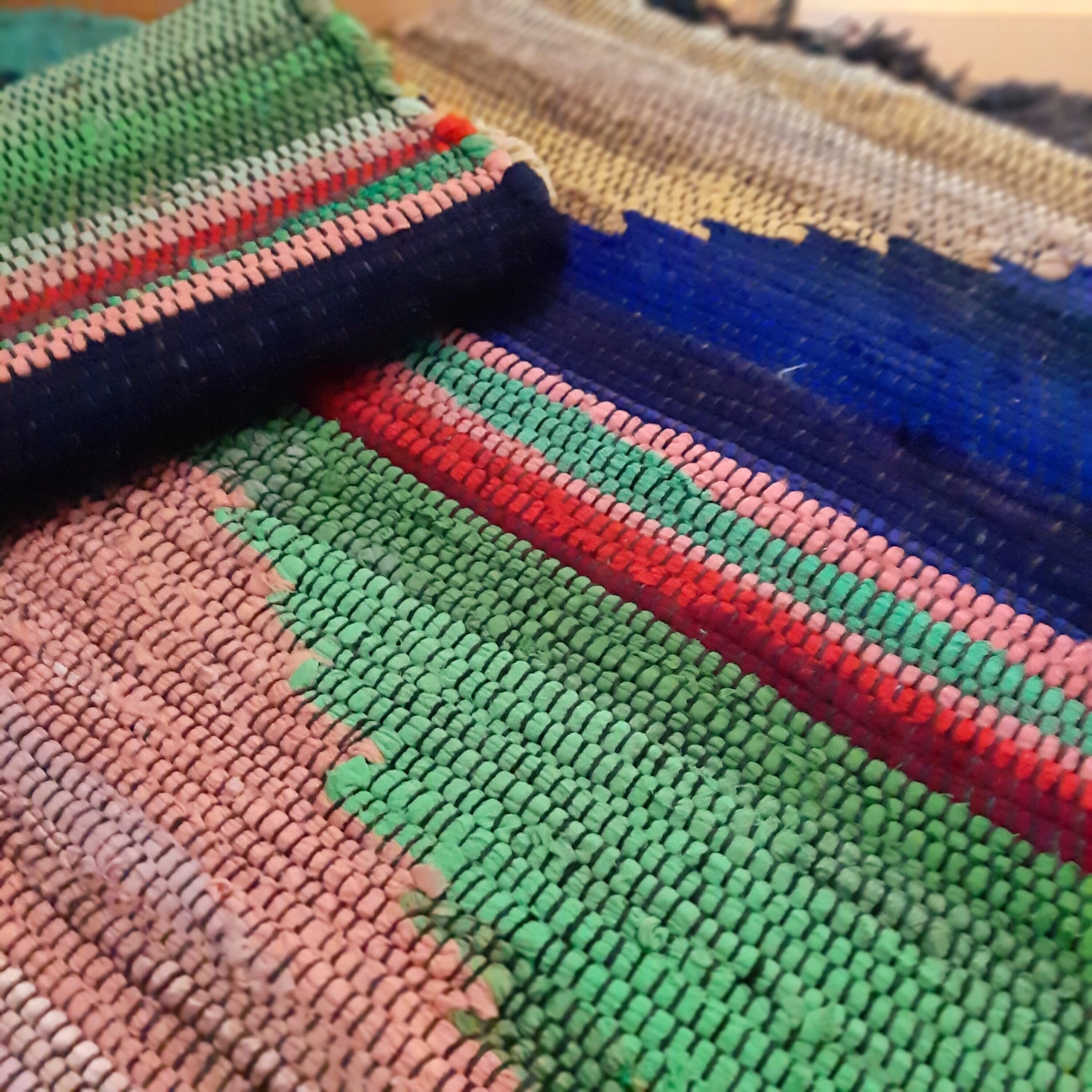 Cotton Mats Handmade Rugs Chindi Rug Zig Zag Mat Colourful - Etsy