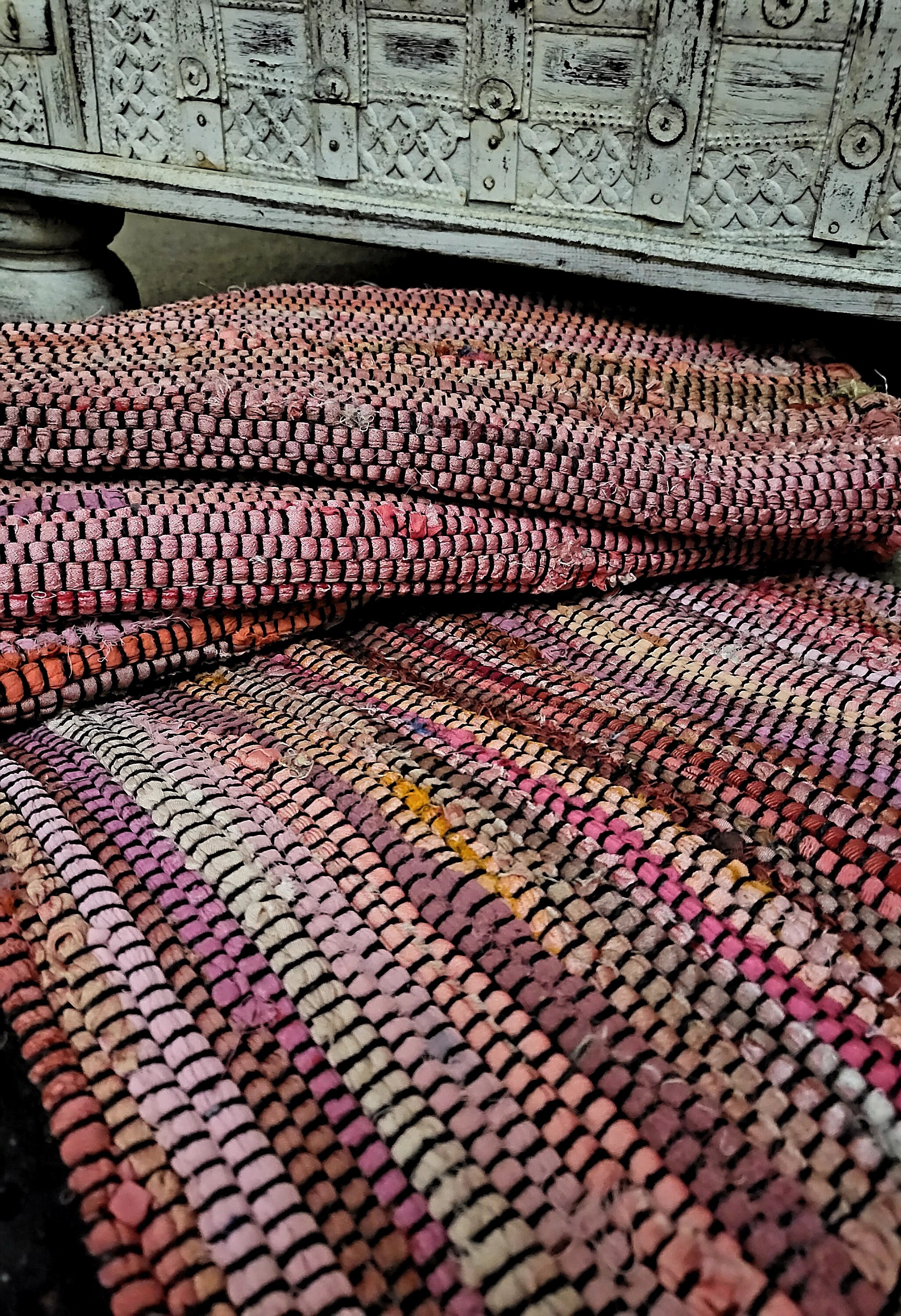 Cotton Mats Handmade Rugs Striped Cotton Mat Braided Cotton - Etsy ...