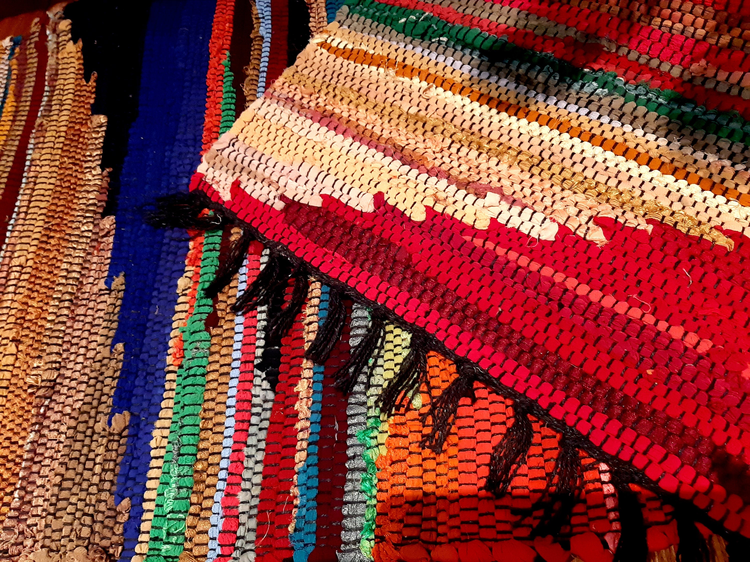 Cotton Mats Handmade Rugs Chindi Rug Zig Zag Mat Colourful - Etsy