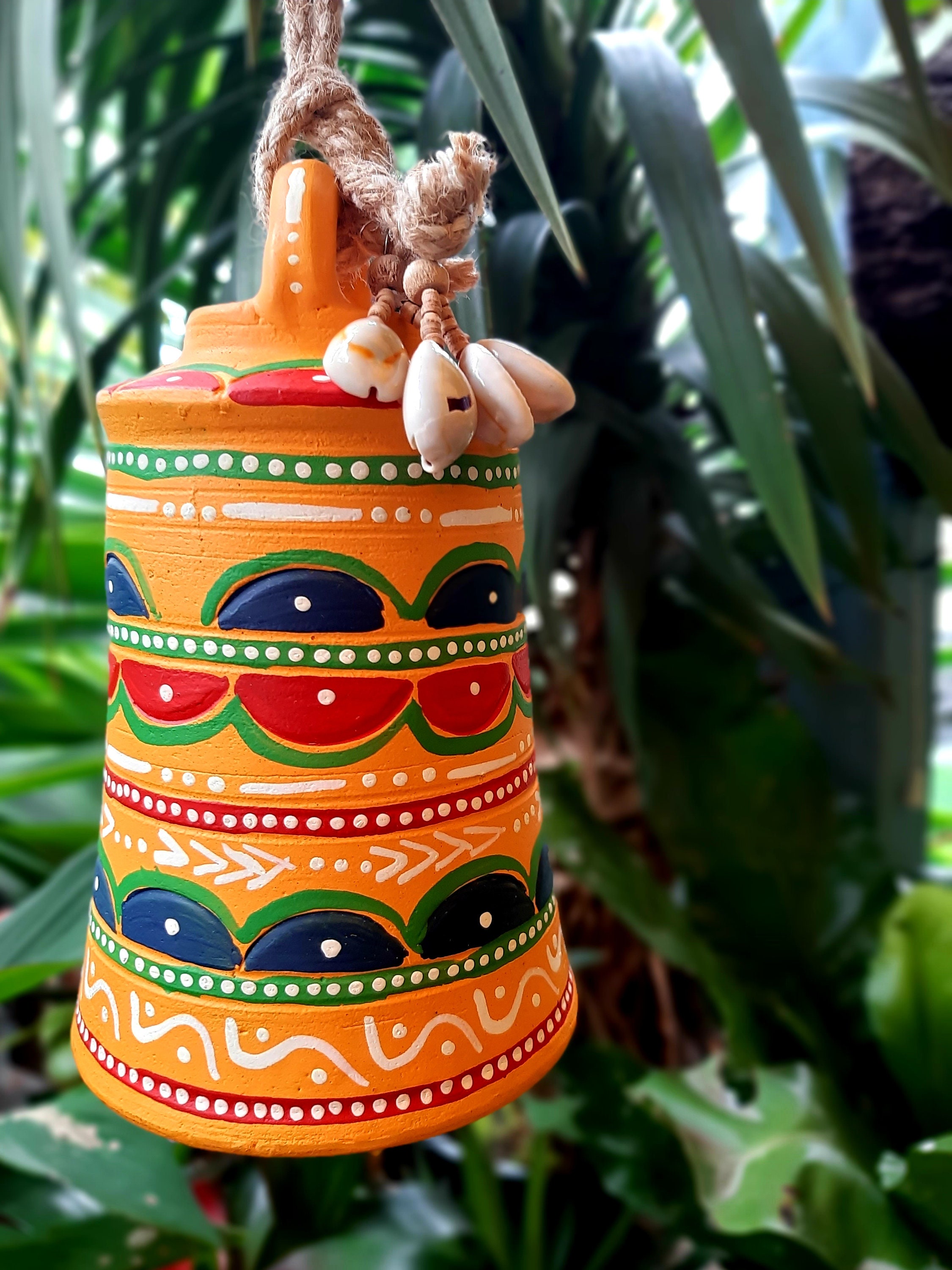 Clay Crafted Hanging Bells Bohemian Decorations Christmas | Etsy