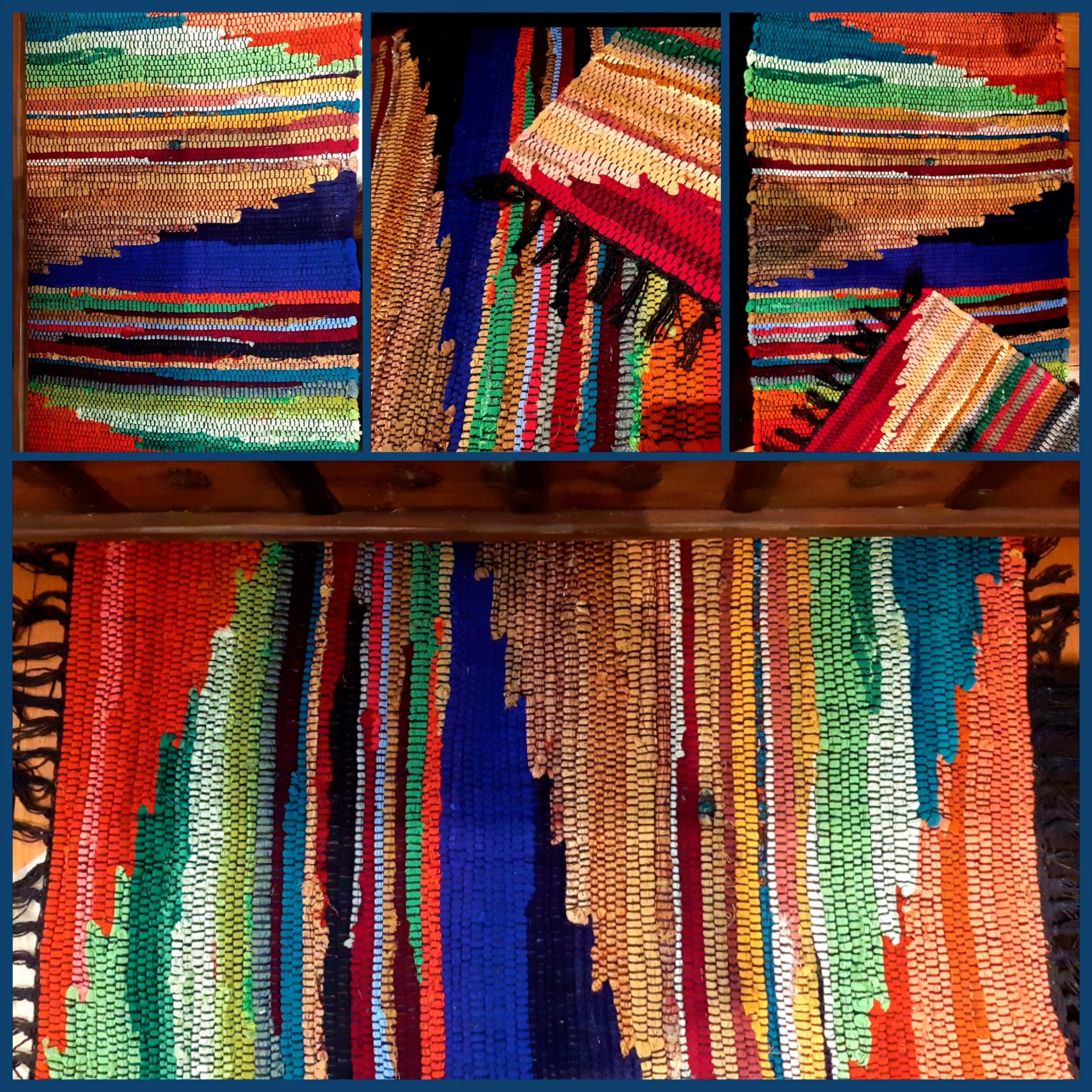 Cotton Mats Handmade Rugs Chindi Rug Zig Zag Mat Colourful - Etsy