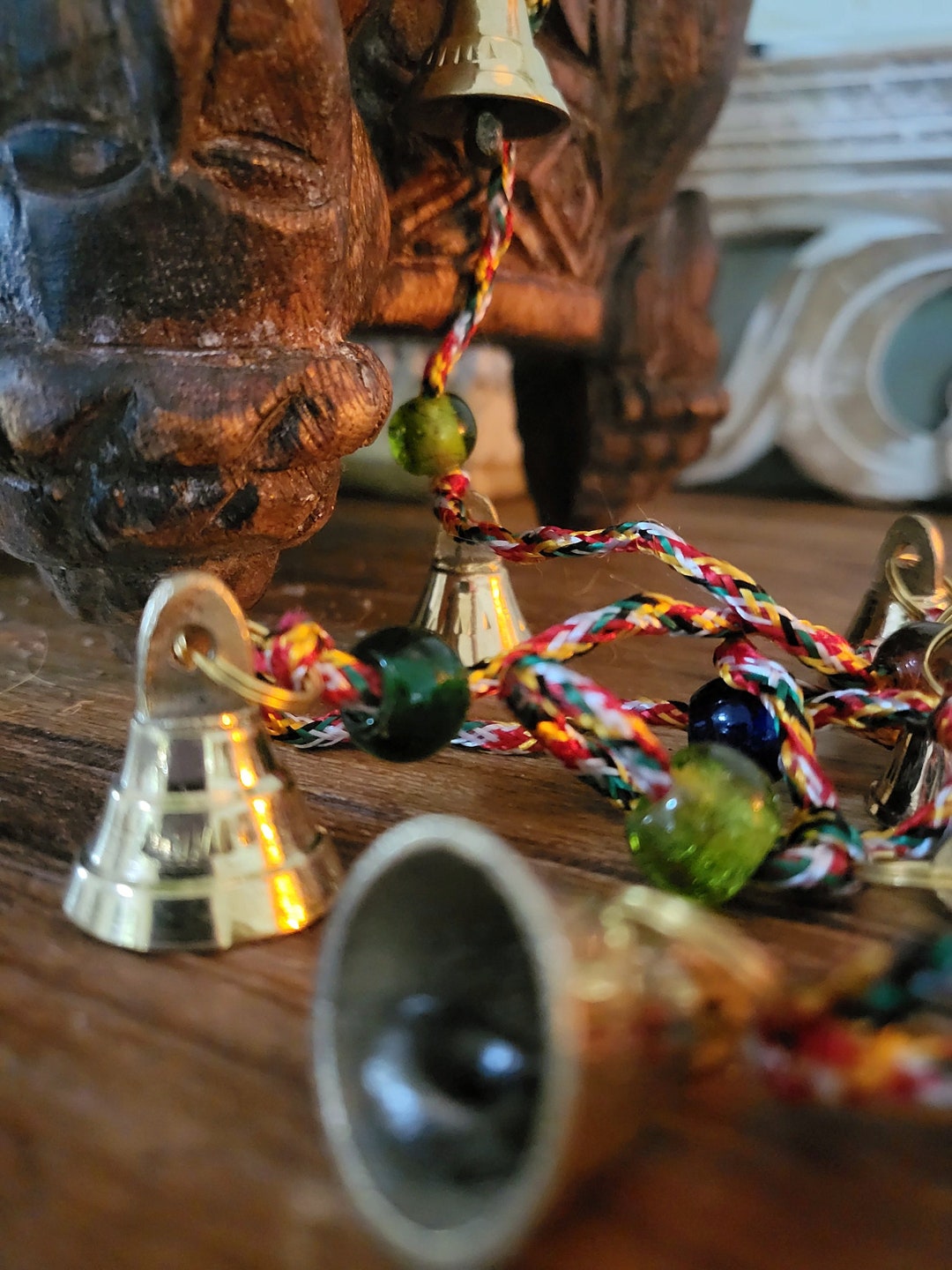 Hanging Brass Bells, Boho Decor, 2cm Indian Bells With Beads, Wind ...