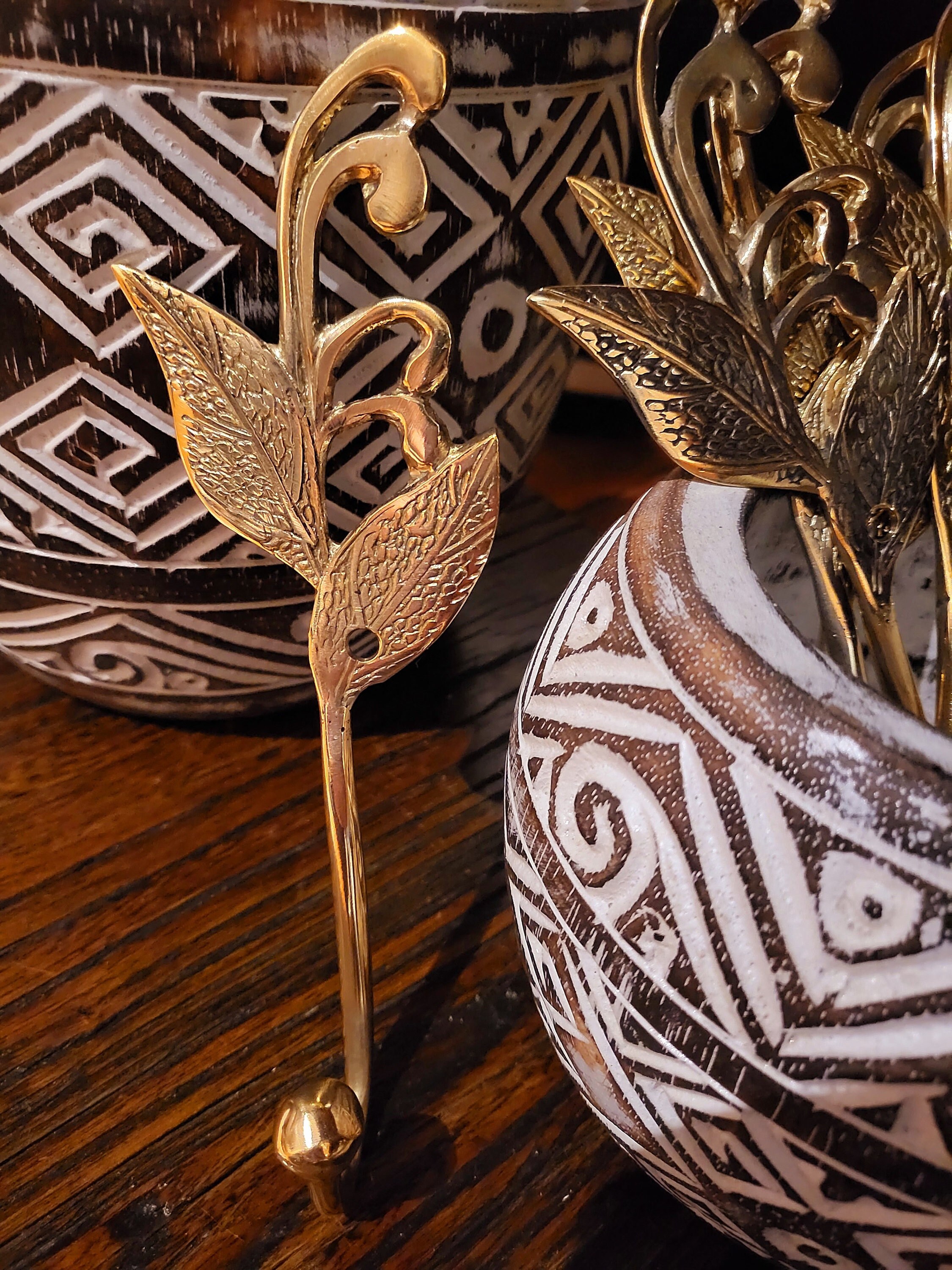 Brass Hooks, Brass Leaf Hook, Palm Tree Hook, Hook for Hanging ...