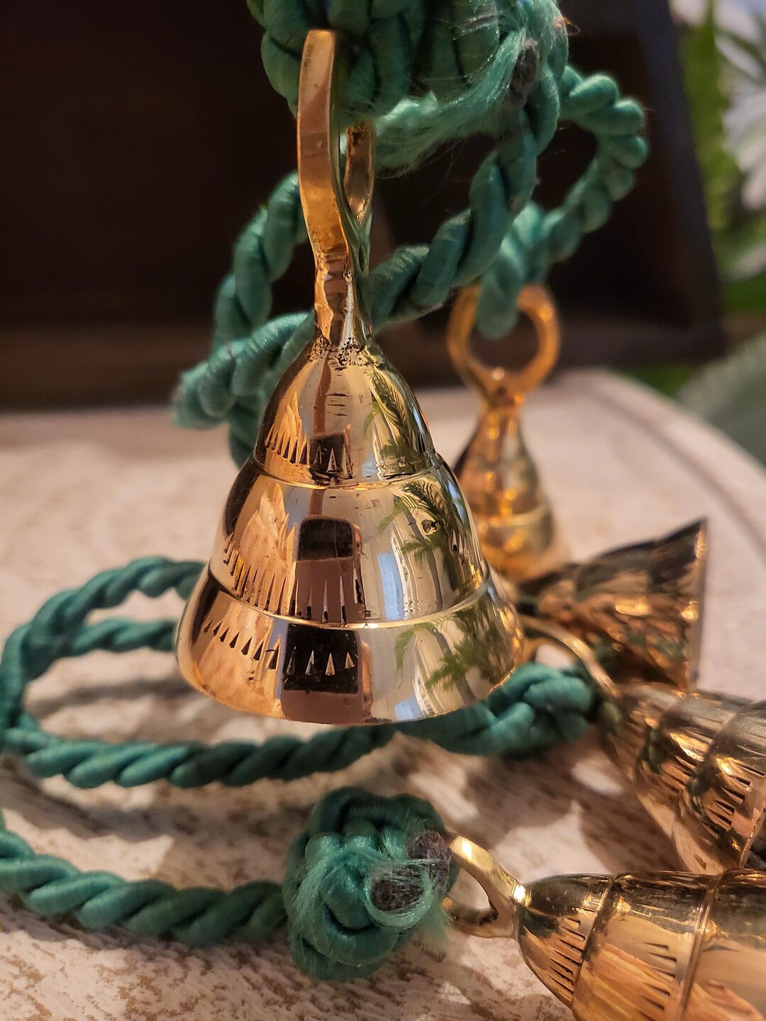 Hanging Brass Bells, Indian Brass Bells, Wind Chimes, Meditation ...