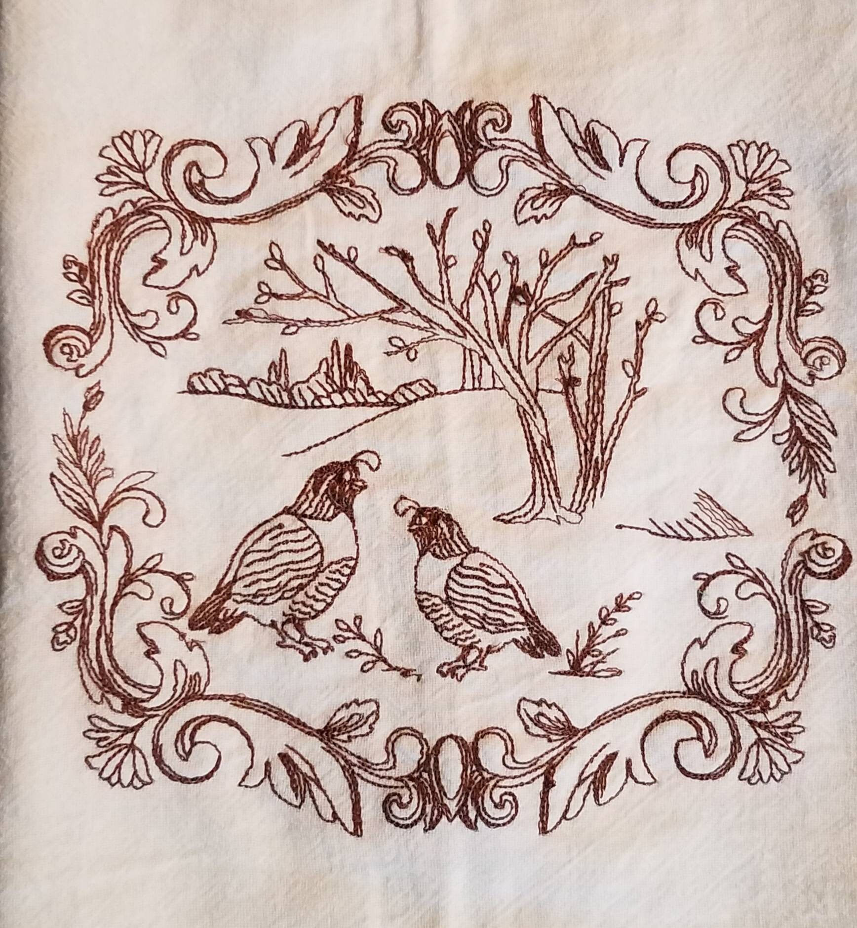 Quail Country Flour Sack Towels Custom Embroidered Dish Towels ...