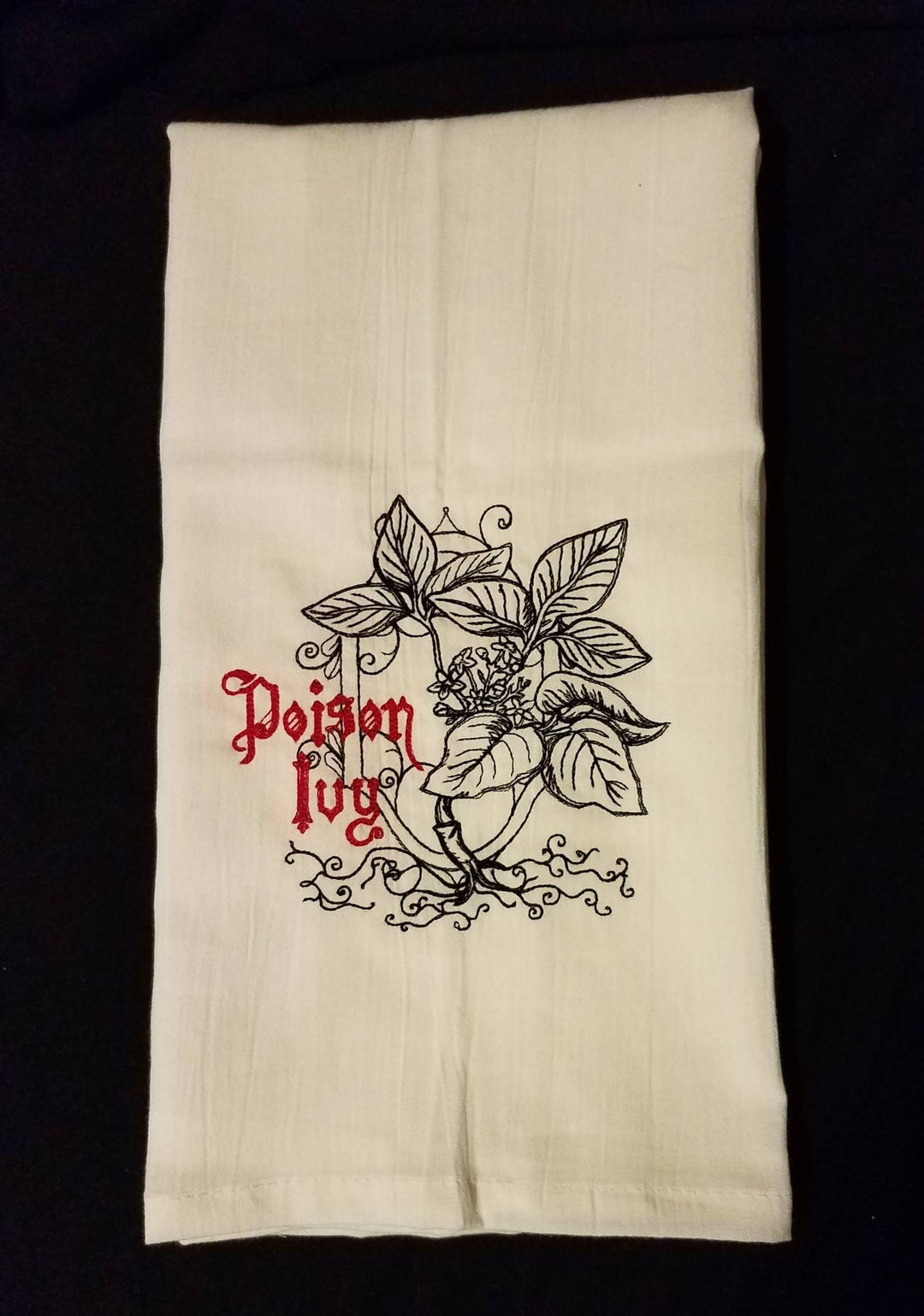 Poison Ivy Flour Sack Dish Towel Custom Embroidered Poisonous Plants ...