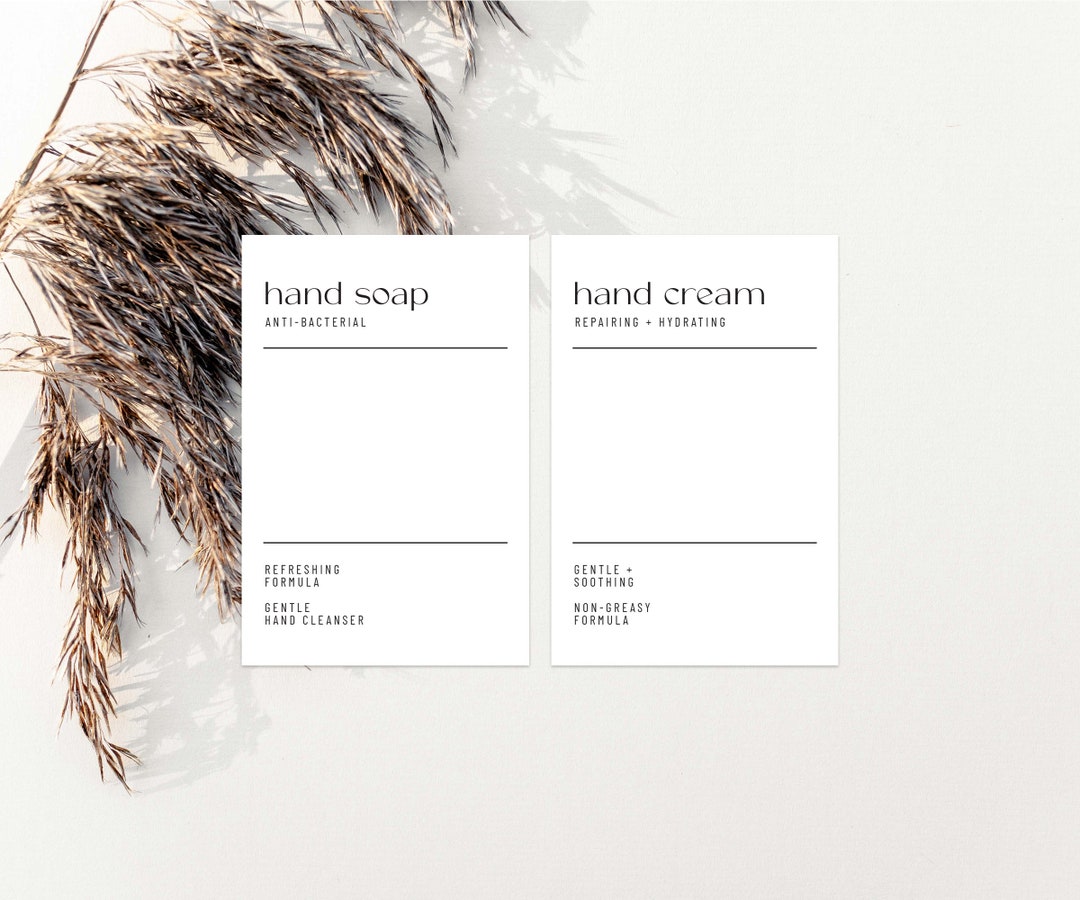 Hand Soap Label | Hand Cream Label | Bathroom Labels | Kitchen Labels ...