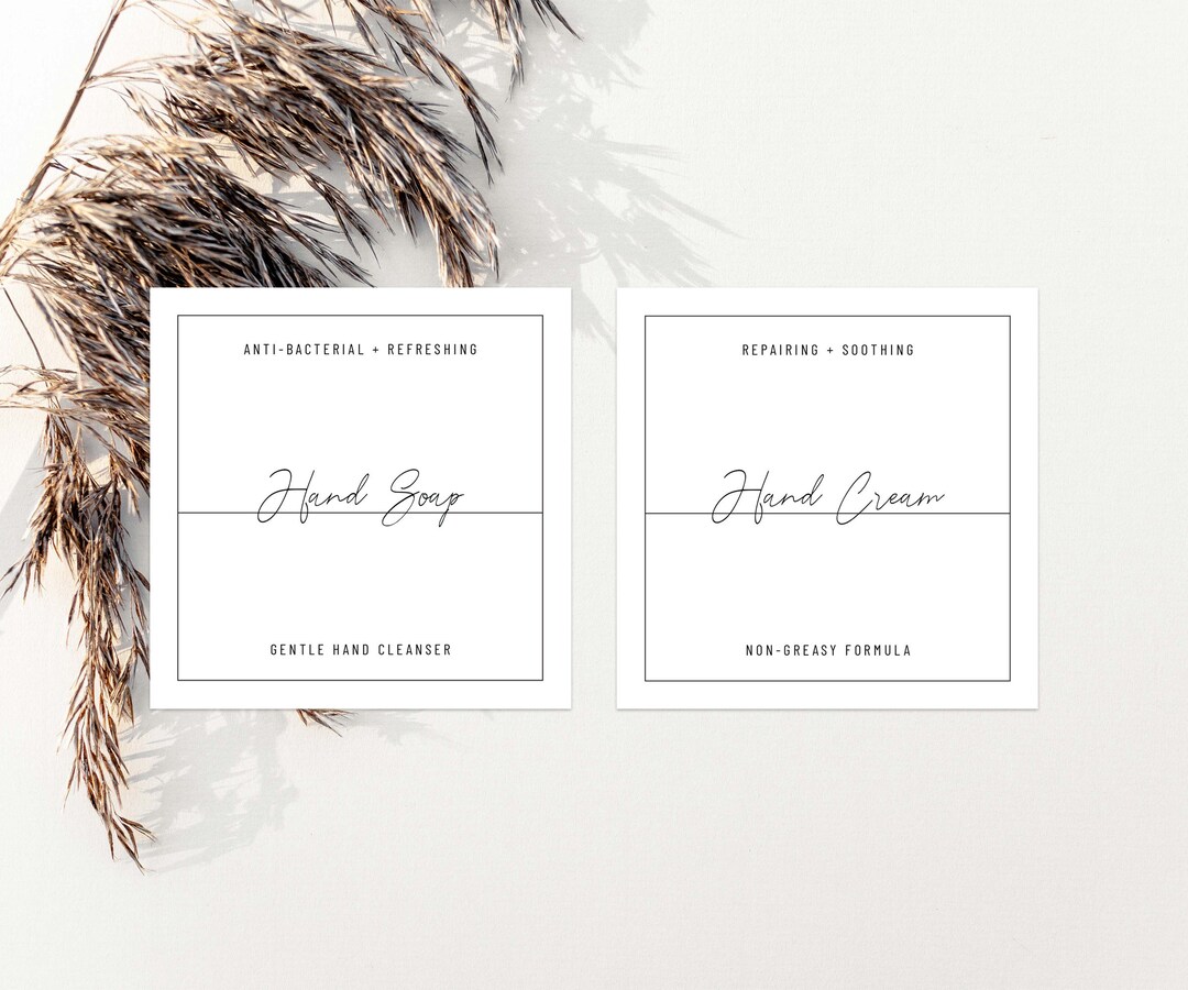 Hand Soap Label | Hand Cream Label | Bathroom Labels | Kitchen Labels ...