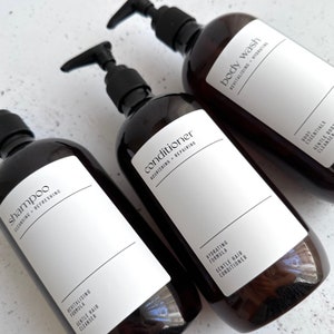 Shampoo, Conditioner and Body Wash Labels | Shower Label | Bathroom ...