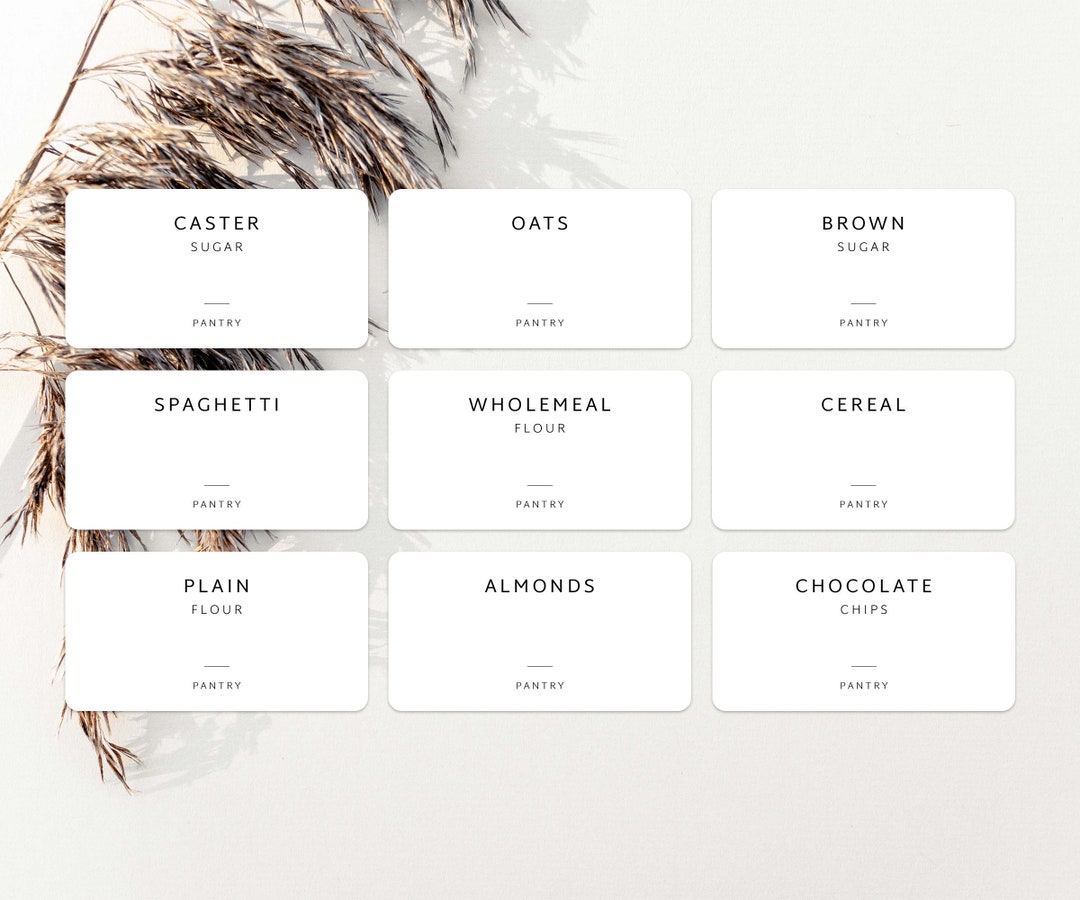 Pantry Labels | Minimal Labels | Kitchen Labels | Spice Labels ...