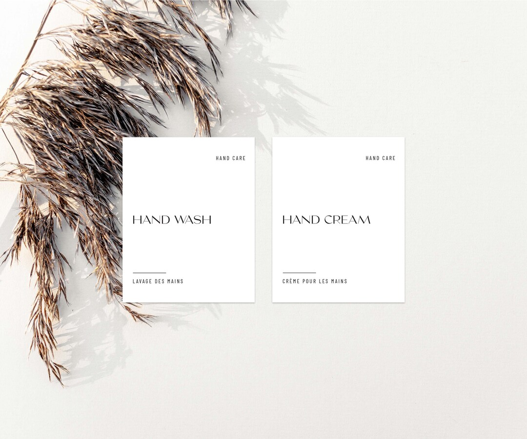 Hand Wash Label | Hand Cream Label | Bathroom Labels | Kitchen Labels ...