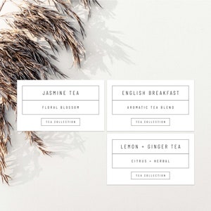 Tea Station Labels | Set of 9 | Tea Collection Labels | Minimal Labels ...
