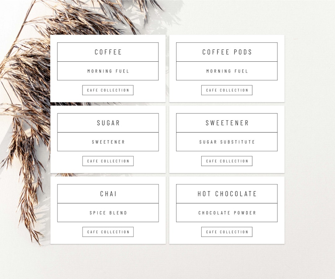 Coffee Station Labels | Set of 9 | Coffee Labels | Minimal Labels ...