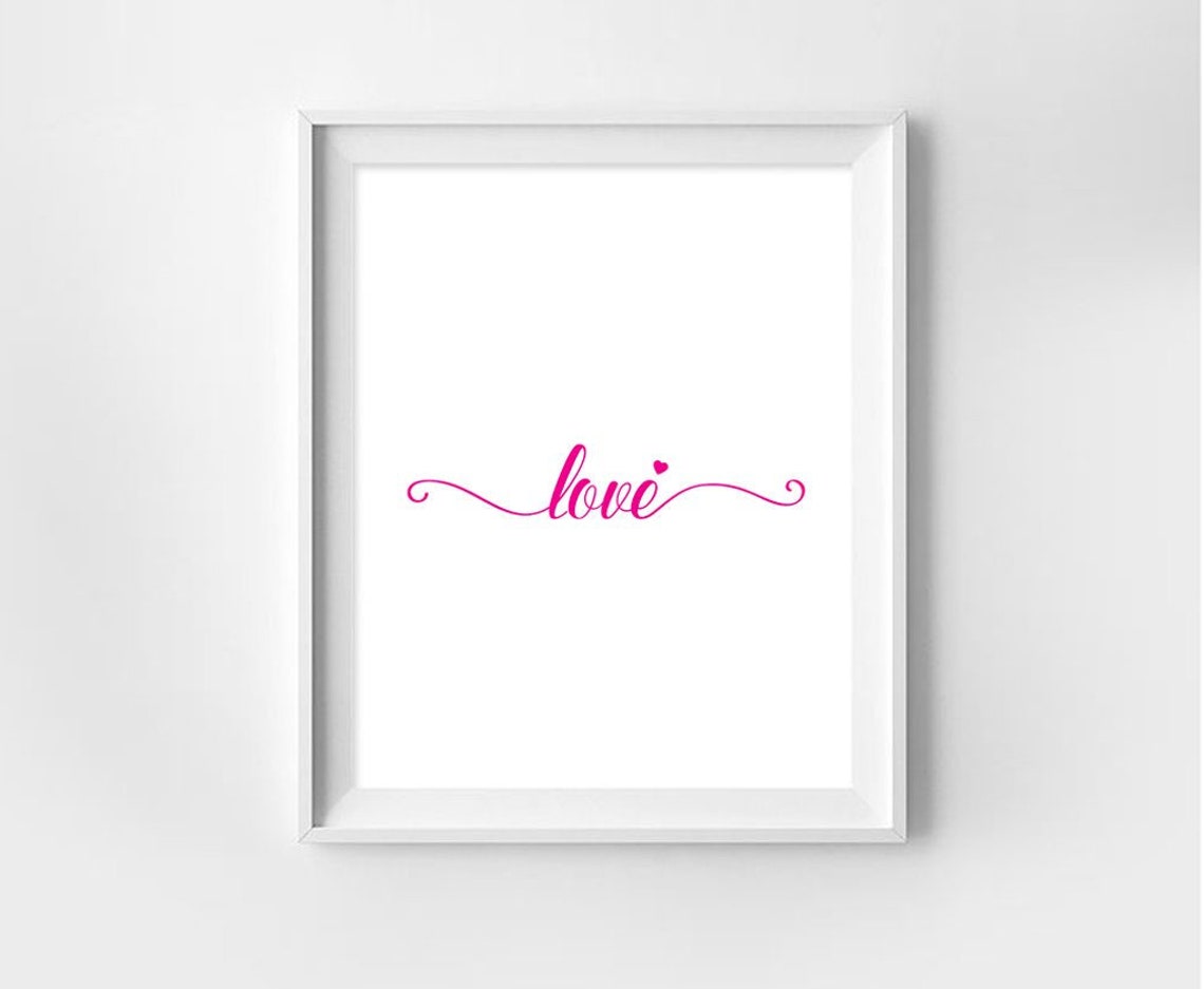 Love Print, Poster Love, Love Script, Handwritten Print, Minimalist ...