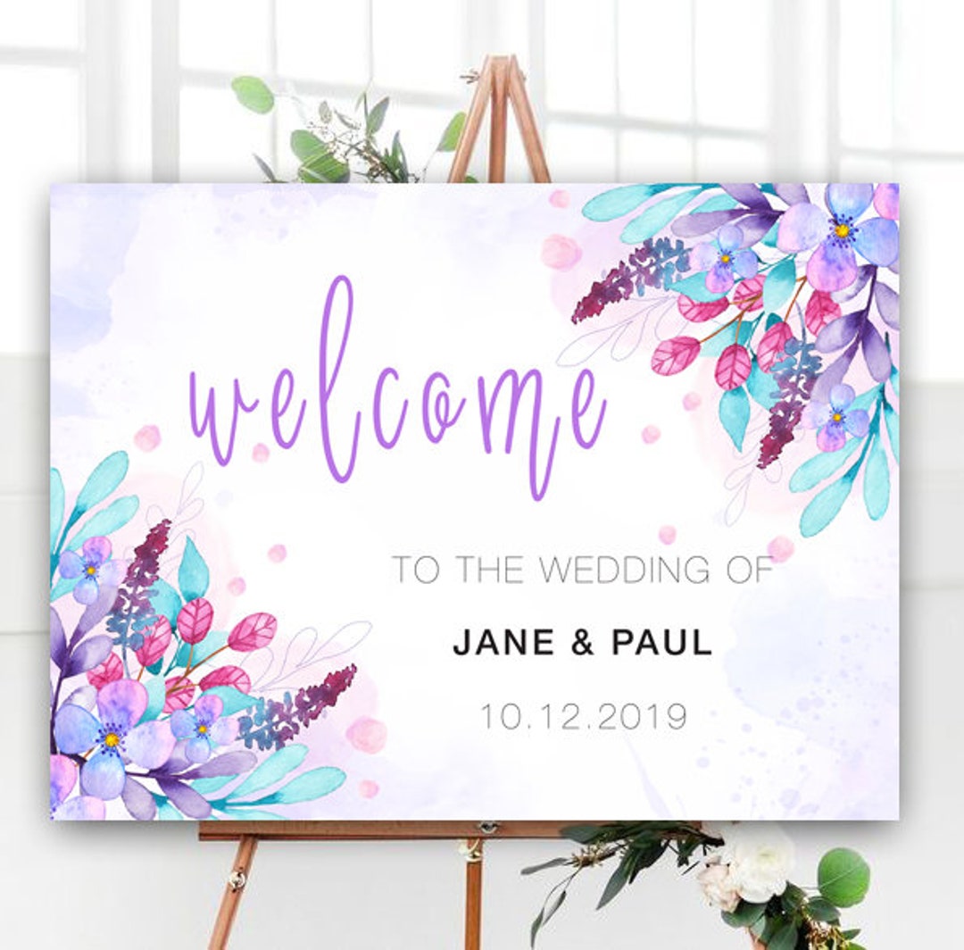 Welcome Wedding Sign Print, Wedding Sign Printable, Bridal Template ...