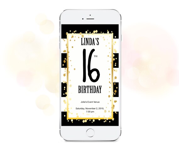 instant download Digital iPhone invite SMS invite sweet 16 digital ...