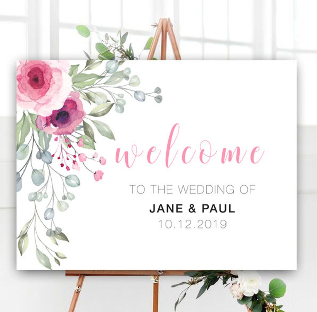 Welcome Wedding Sign Print, Wedding Sign Printable, Bridal Template ...