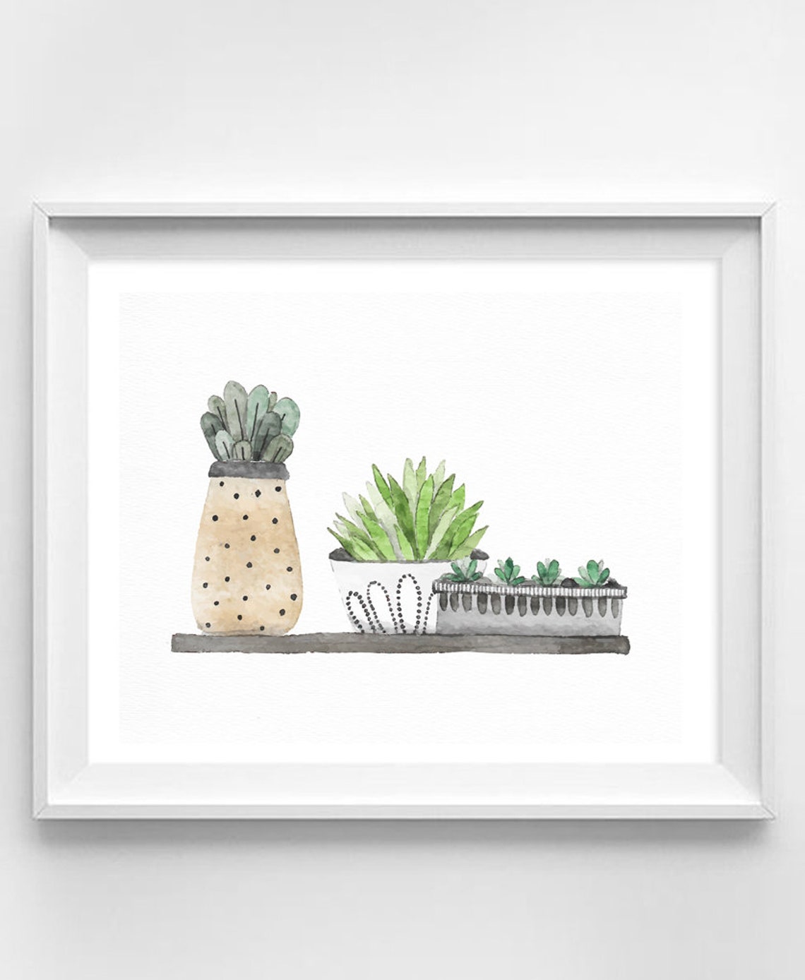 Watercolor House Plants Wall Art 2, Succulents, Cactus Print, Cactus ...
