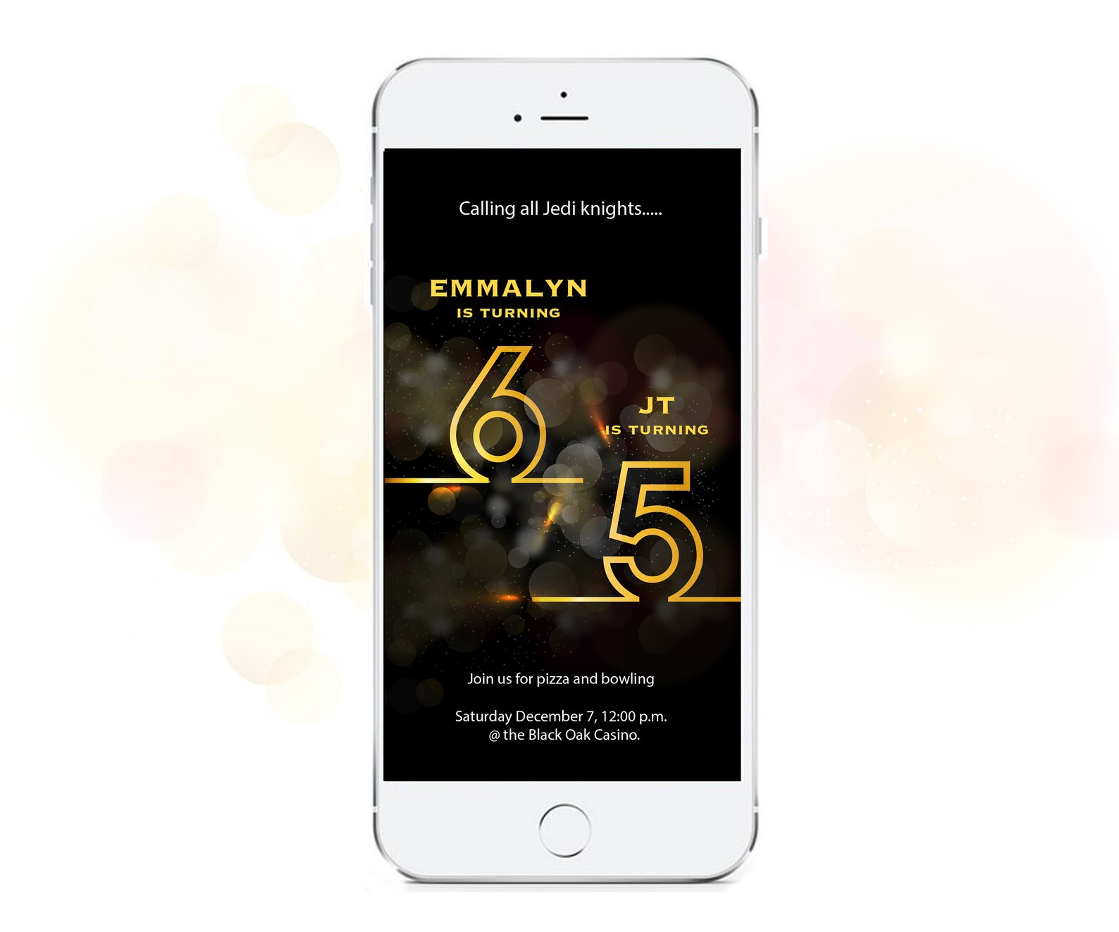 Electronic Birthday Event Invitation, Digital Smartphone Party Invite ...