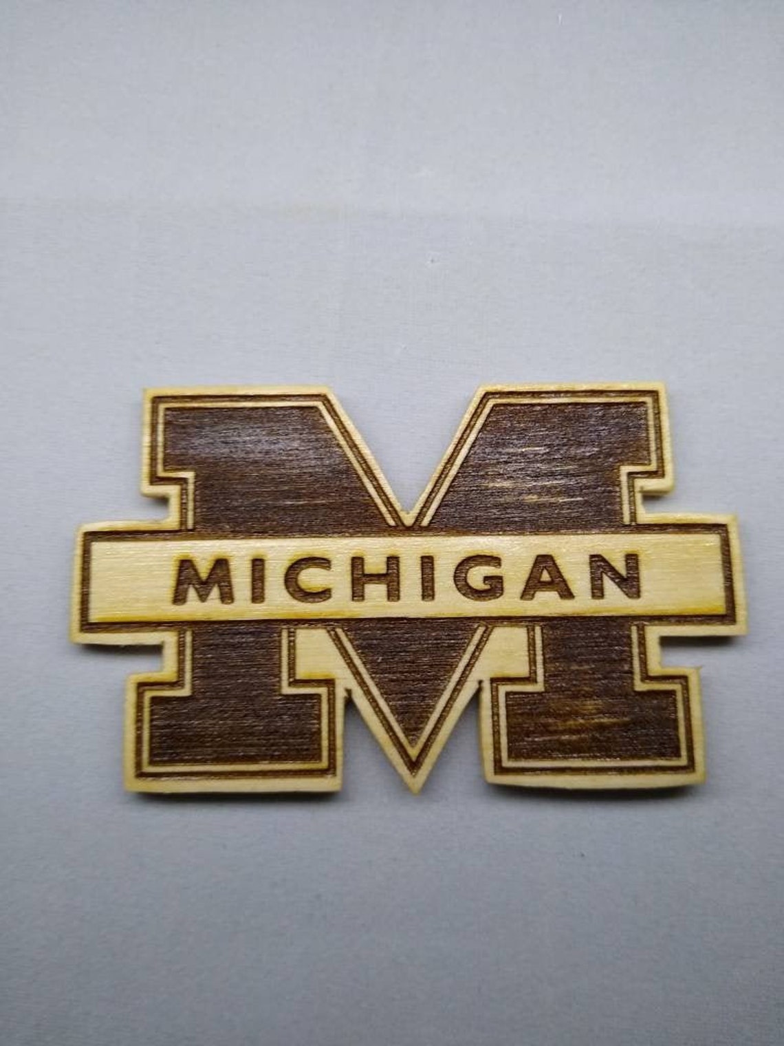 Michigan Laser Engraved Wood College Football Logo Magnets - Etsy