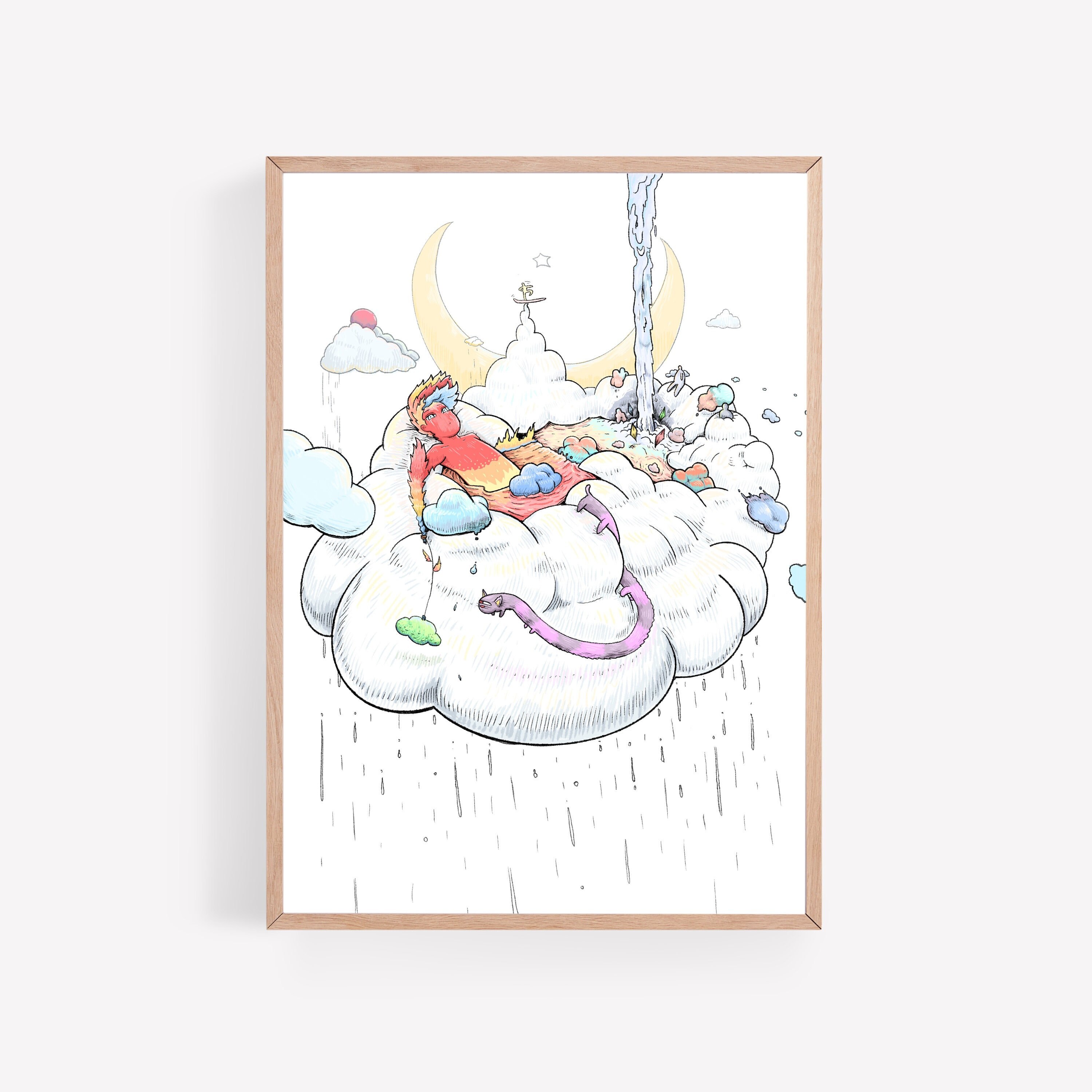 Fire Burning Out on Cloud, Fantasy Art, Original Art Made by Artist ...