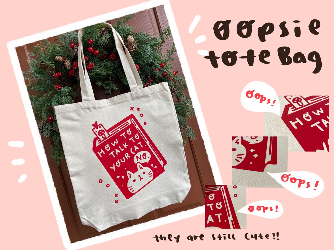 OOPSIE Iron-on Tote Bag | Cotton Canvas | Eco Bag | Handmade Iron-on | - Etsy