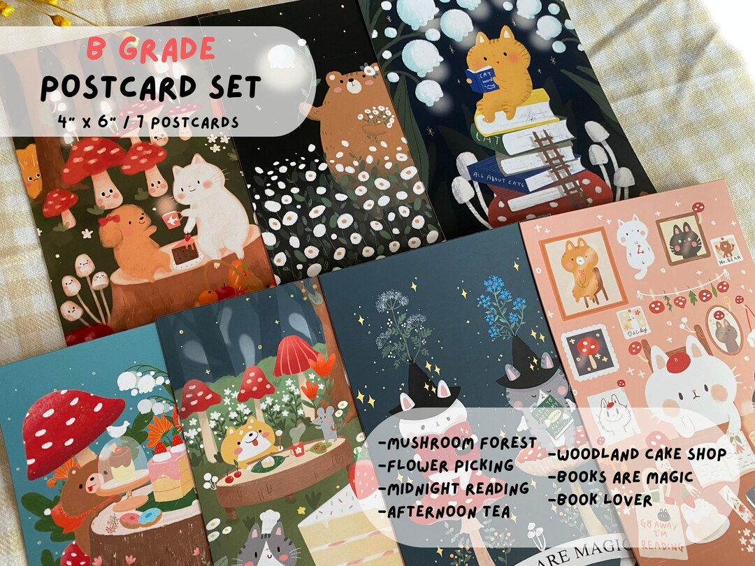 Oopsie Postcard Set B Grade Greeting Card Digital Illustration Cute ...