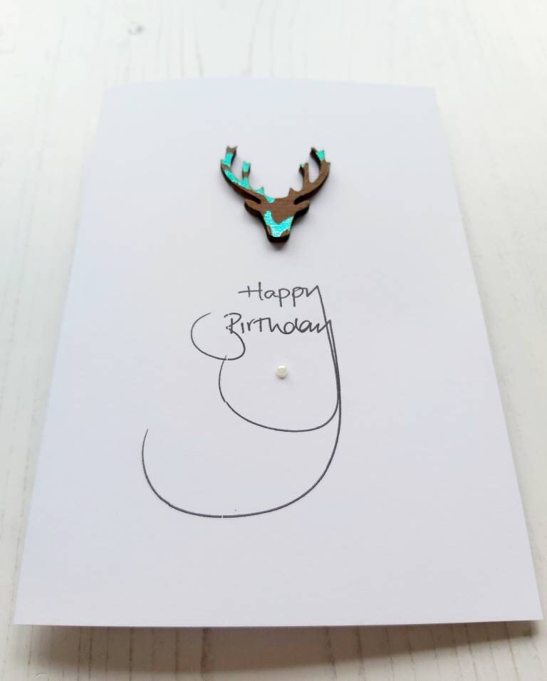 Stag Birthday Card Laser Cut Card Greetings Card Happy - Etsy