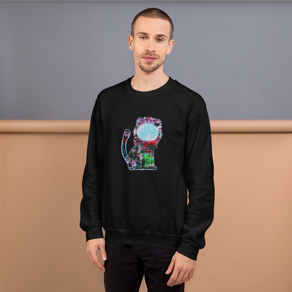 Astronaut Cat Unisex Sweatshirt Space Cat Astronomy Cat - Etsy