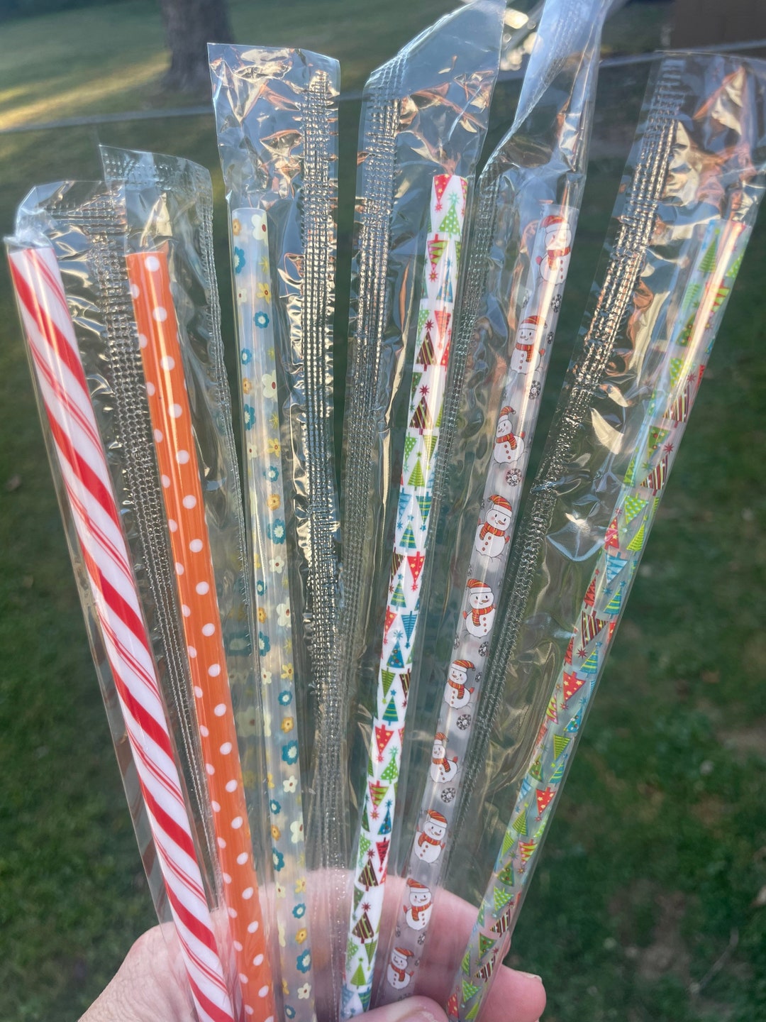 Christmas Reusable Plastic Straw, Colorful Leopard Print Straws, BPA ...