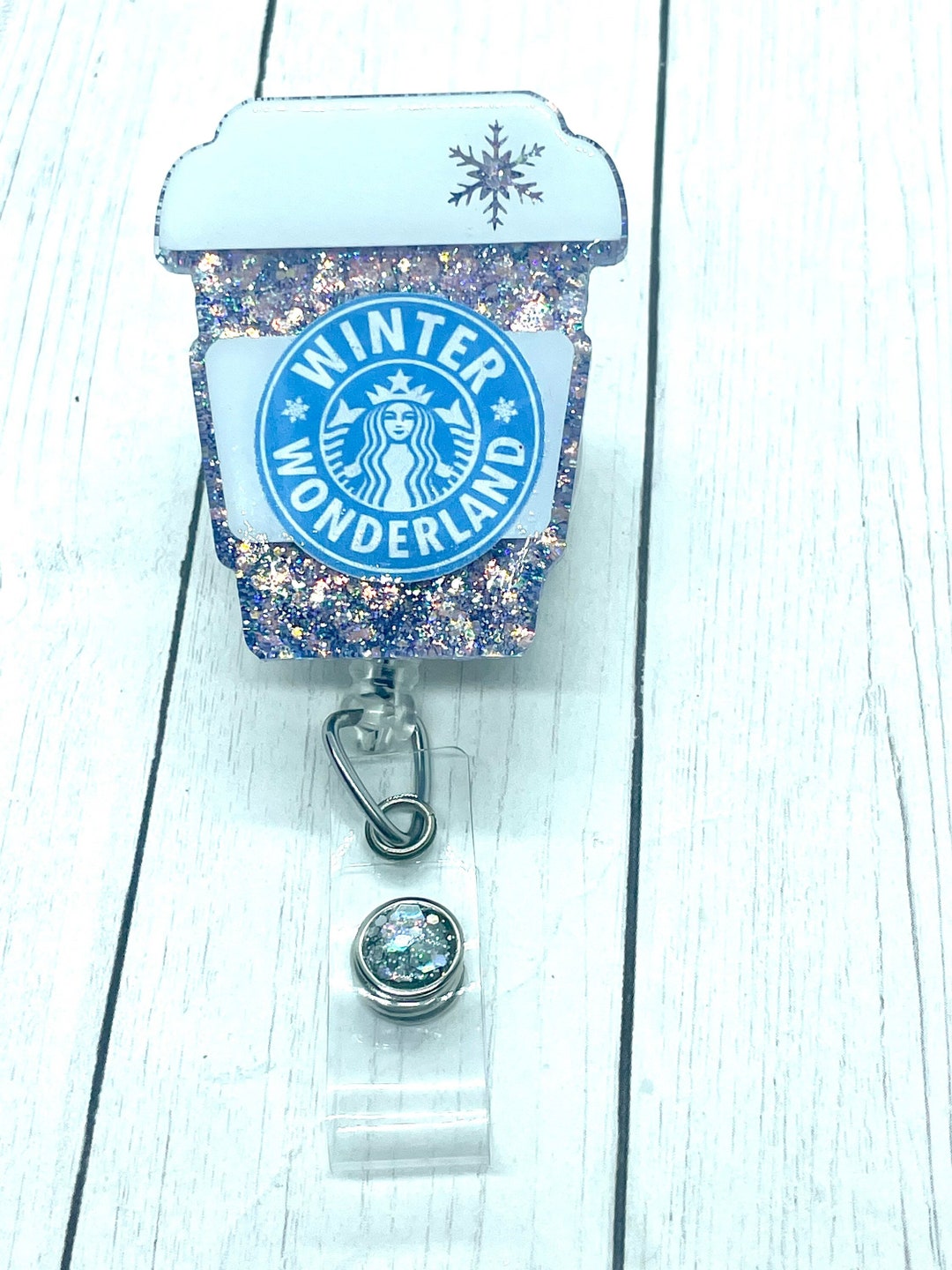 Winter Badge Reel, Coffee Badge Holder, Winter Badge Reel ...