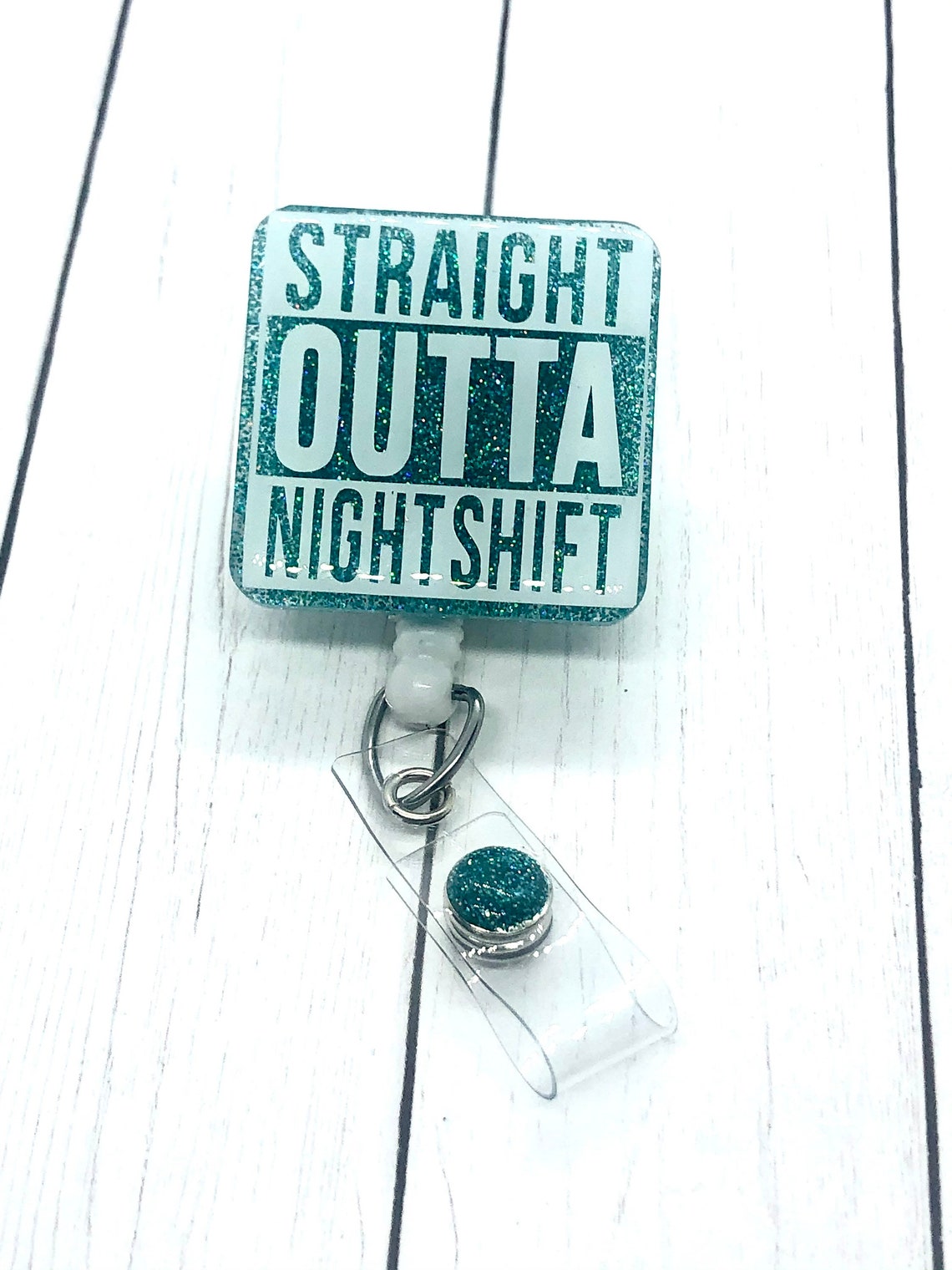 Straight out of night shift badge reel Night shift badge | Etsy