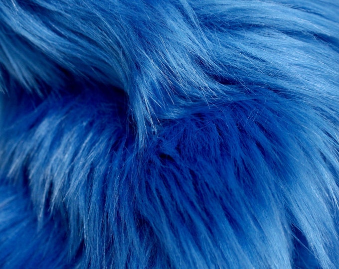 COBALT BLUE Faux Fur by Trendy Luxe, 2 Pile Faux Fur Fabric, Soft Plush ...