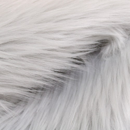 Eden LIGHT GREY Shaggy Long Pile Soft Faux Fur Fabric for - Etsy