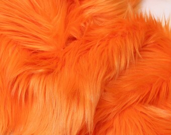 Sasha ORANGE 2 Inch Long Pile Soft Luxury Faux Fur Fabric Fursuit ...