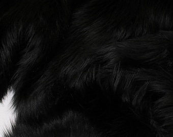 Long Black Fur Fabric - Etsy