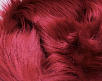 Red Faux Fur Fabric | Etsy