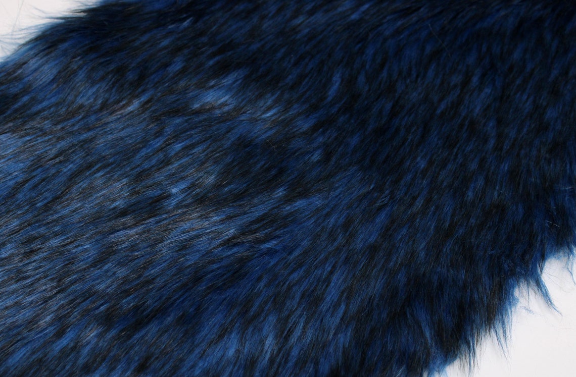 BLUE & BLACK HUSKY Faux Fur 2 Pile Faux Fur Fabric Fur | Etsy