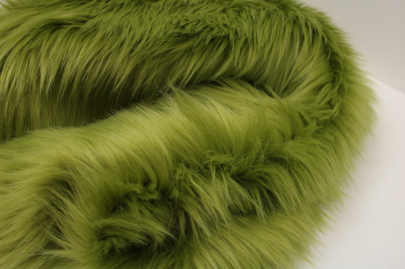 OLIVE GREEN Faux Fur by Trendy Luxe 2 Pile Faux Fur - Etsy
