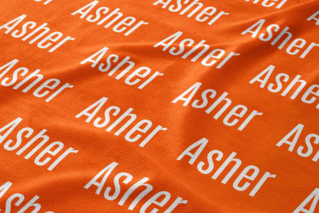 Personalized Orange Baby Blanket, Infant Custom Name Blankie, Newborn ...