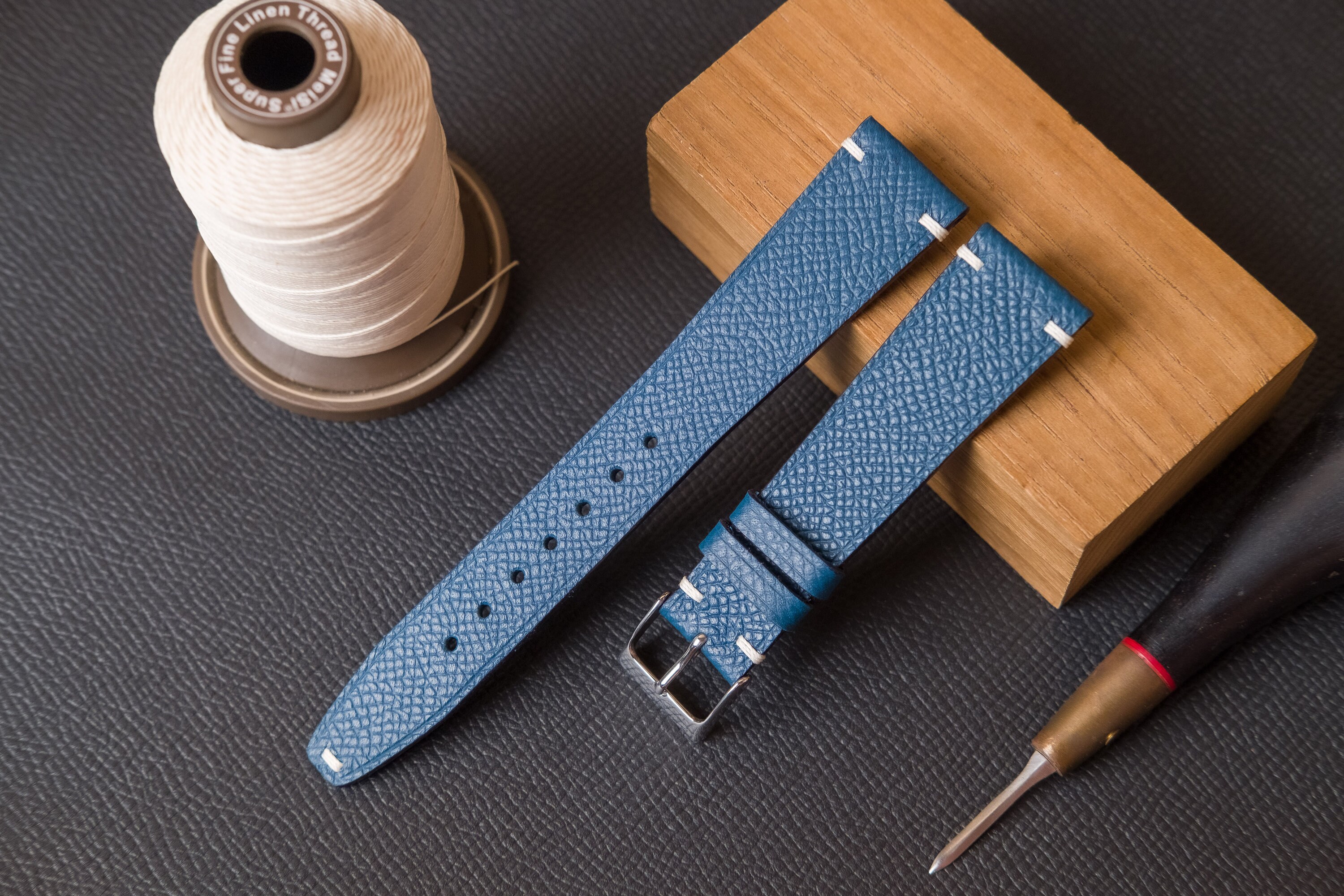Parisian Blue Watch Strap Handmade Vintage Watch Strap for - Etsy