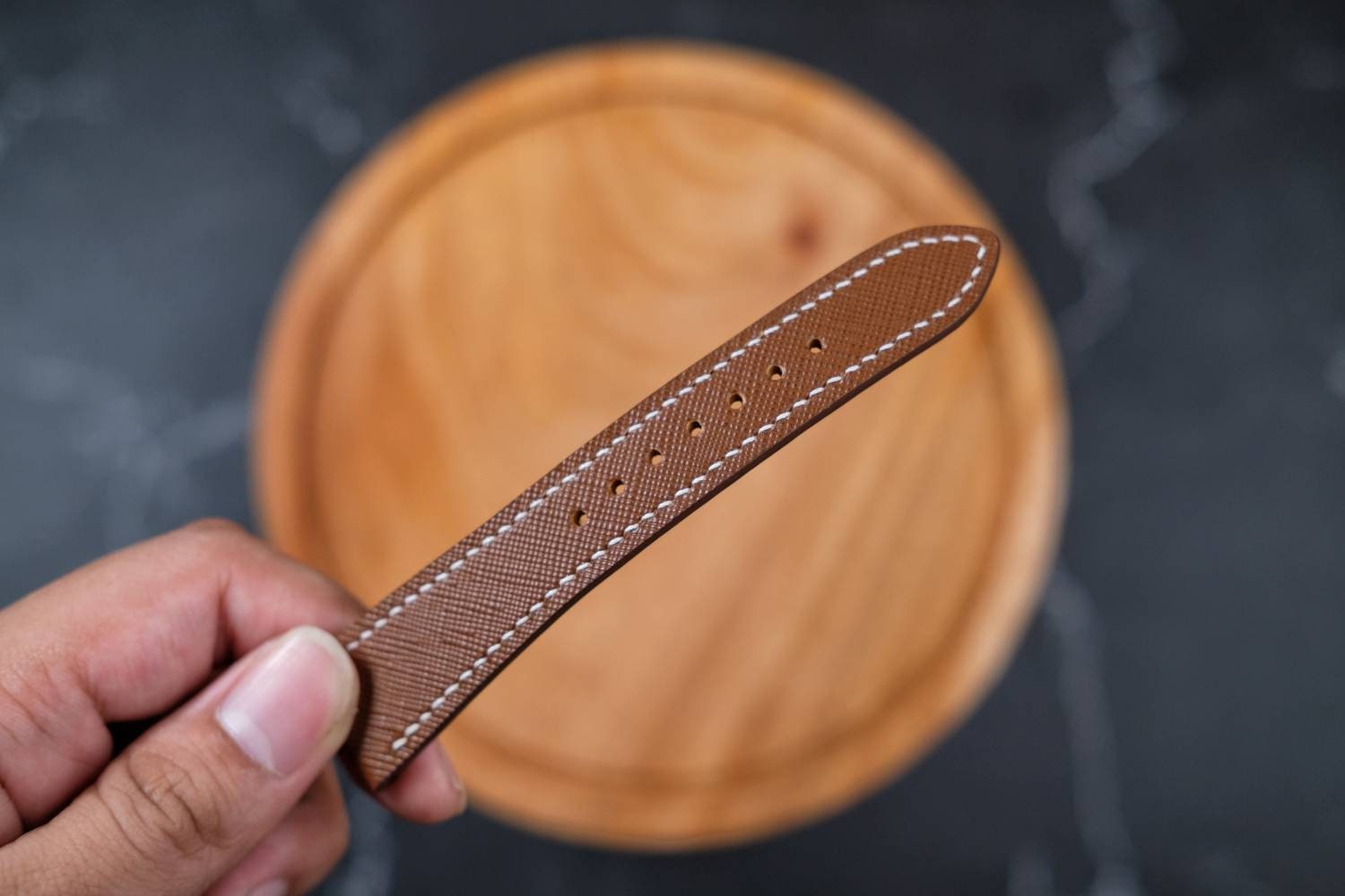 Chocolate Brown Saffiano Watch Strap Custom Handmade Watch - Etsy