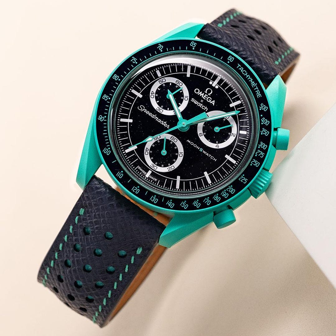 Dark Blue Taiga Rally Strap for Moonswatch Earth Polar Light - Etsy