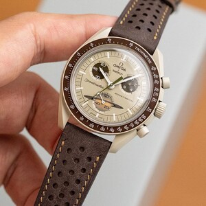 Dark Brown Rustic Rally Strap for Moonswatch Saturnus - Etsy