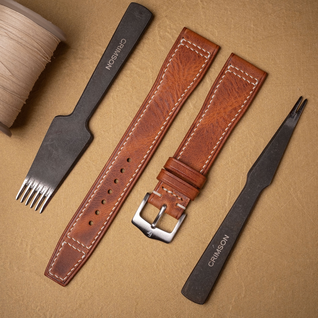 Cognac Rustic Watch Strap ,handmade Custom Vintage Watch Strap 16mm ...