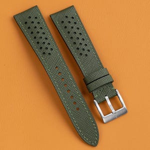 Forest Green Saffiano Rally Strap for Moonswatch Moon - Etsy