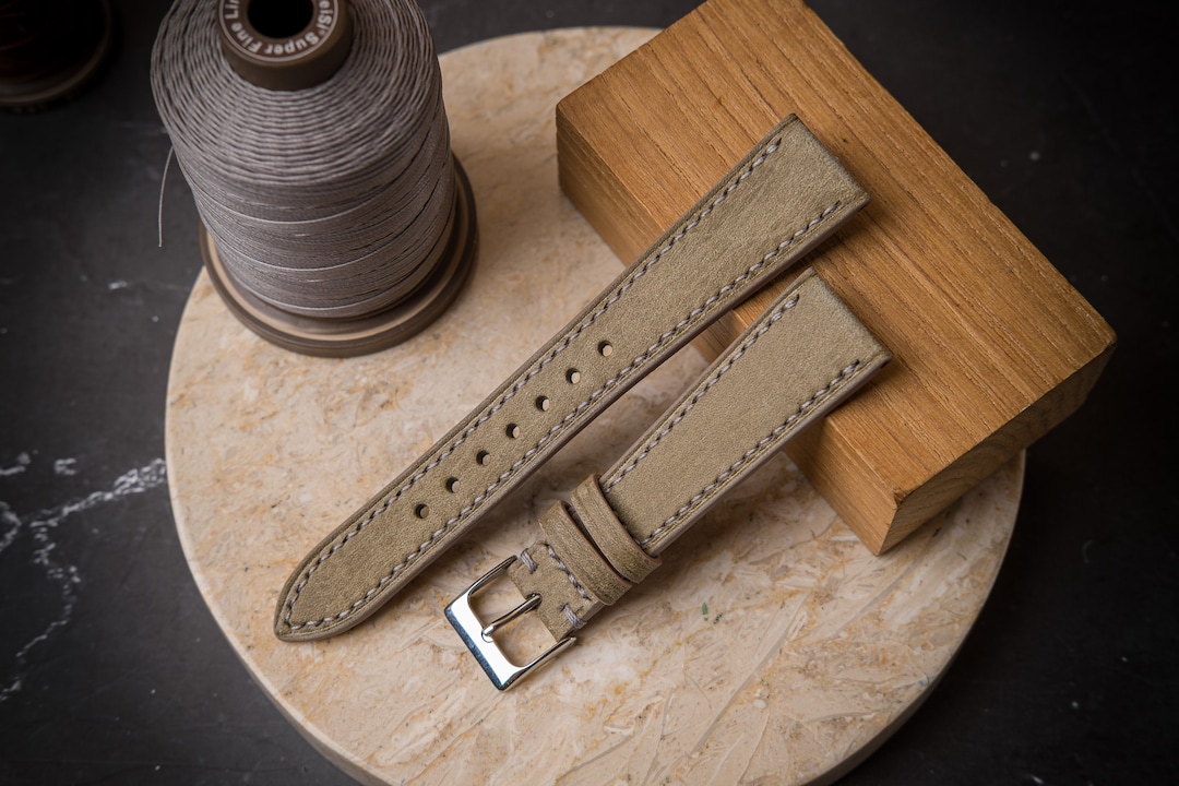 Taupe Grey Watch Strap , Handmade Vintage Watch Band for Grand Seiko ...