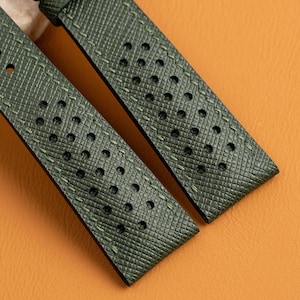 Forest Green Saffiano Rally Strap for Moonswatch Moon - Etsy