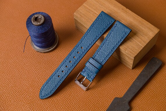 Parisian blue watch strap handmade vintage watch strap for | Etsy