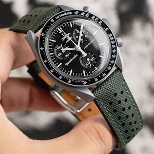Forest Green Saffiano Rally Strap for Moonswatch Moon - Etsy